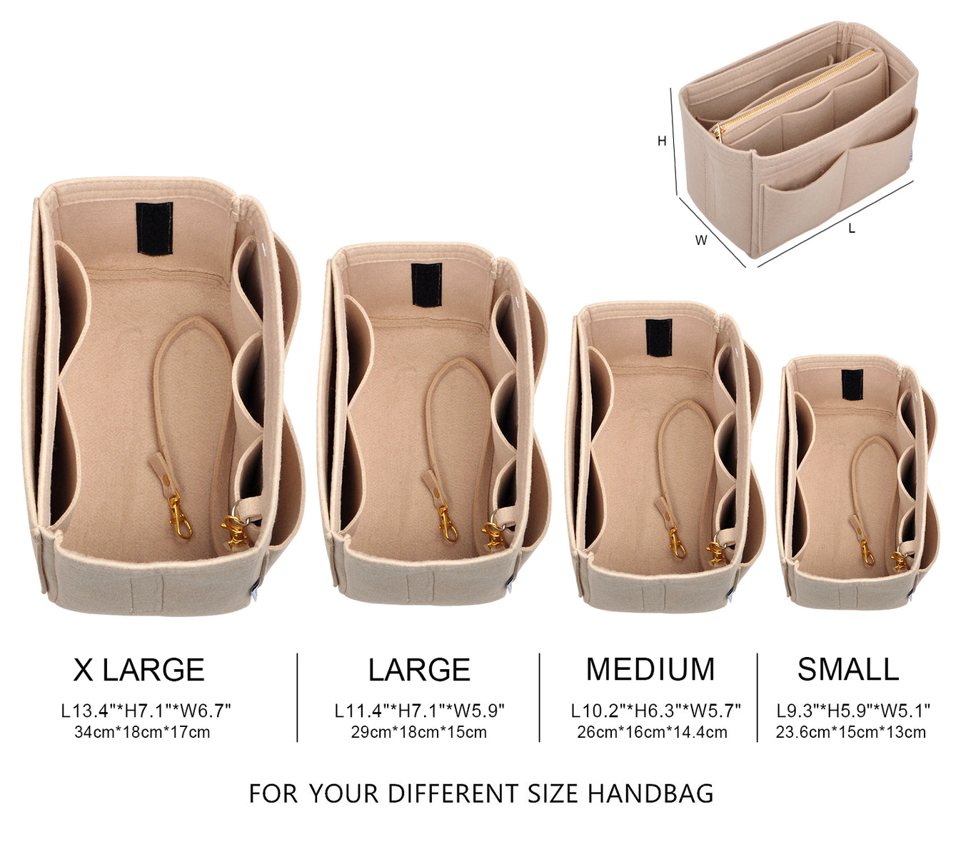 A-Felt Organizer Insert For Purse Handbag Tote Bag In Bag Inside Shape ...