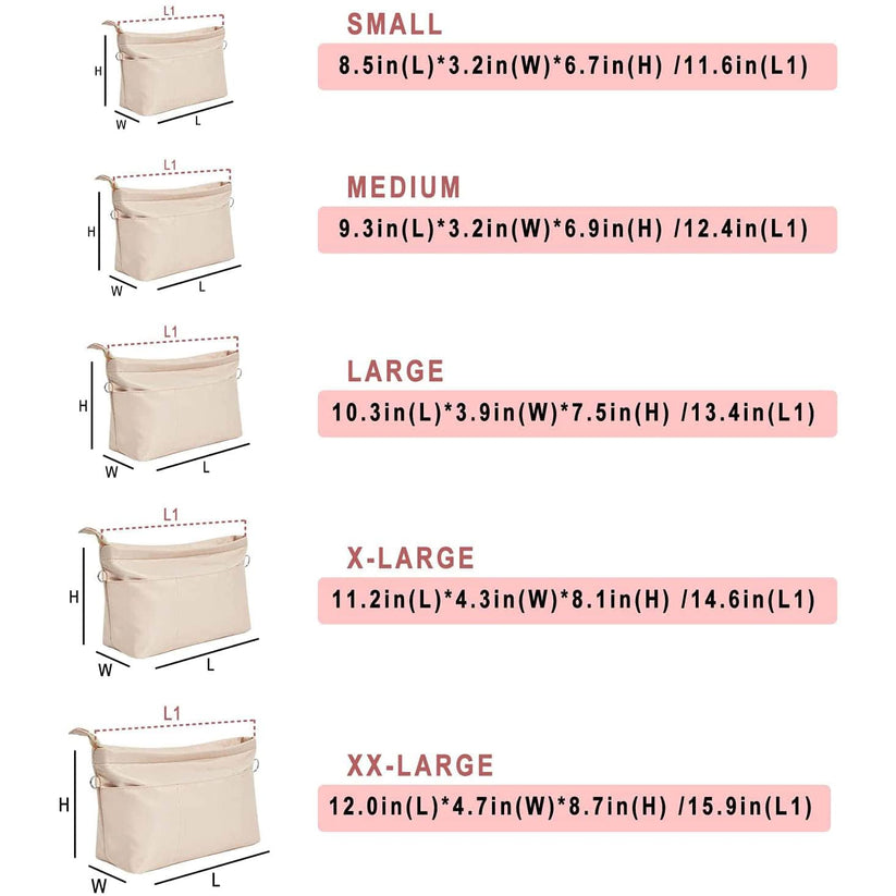 A-Premium Nylon Purse Organizer Tote Handbag Insert Organizers Bag in ...